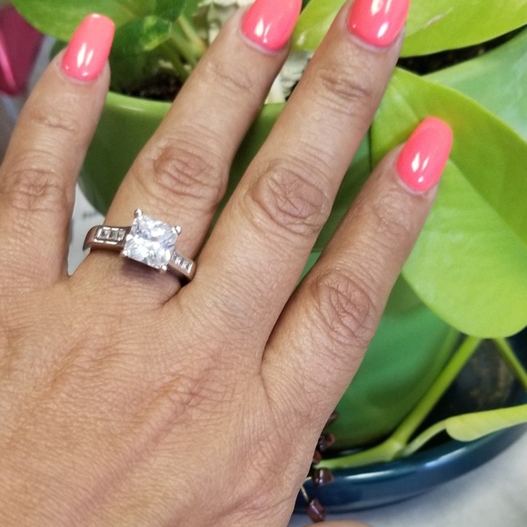 Fashion Jewelry | Jewelry | Silver Princess Cut Engagement Ring | Poshmark